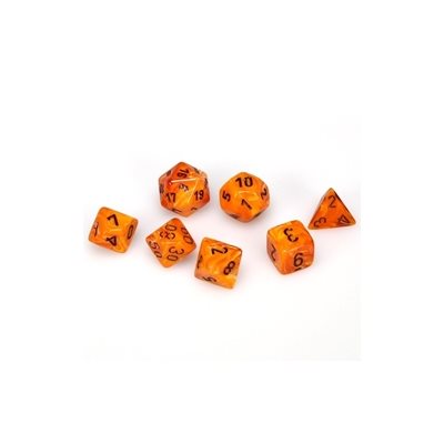 Dice: 7 pc: Vortex: Mini-Hedral: Orange / Black (EN)