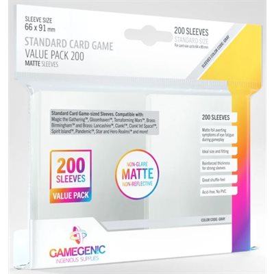Sleeves: Gamegenic: Matte Standard Card Game Value Pack (200) (ML)