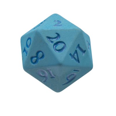 Dice: 2x D20: Metal: Heavy Metal Dice Set: Vivid Light Blue (EN)