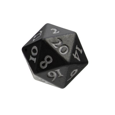 Dice: 2x D20: Metal: Heavy Metal Dice Set: Vivid Black (EN)
