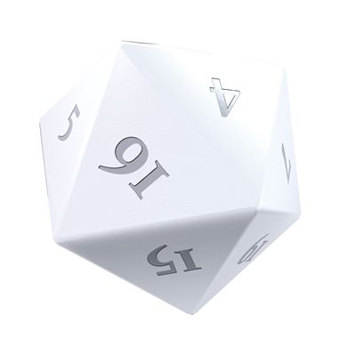 Dice: 2x D20: Metal: Heavy Metal Dice Set: Vivid White (EN)