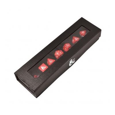 Dice: 7 pc: Dungeons & Dragons: Heavy Metal RPG Dice Set: Red & White (EN)