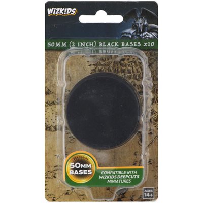 WizKids Deep Cuts: Black 50mm Round Bases (10 ct) (EN)